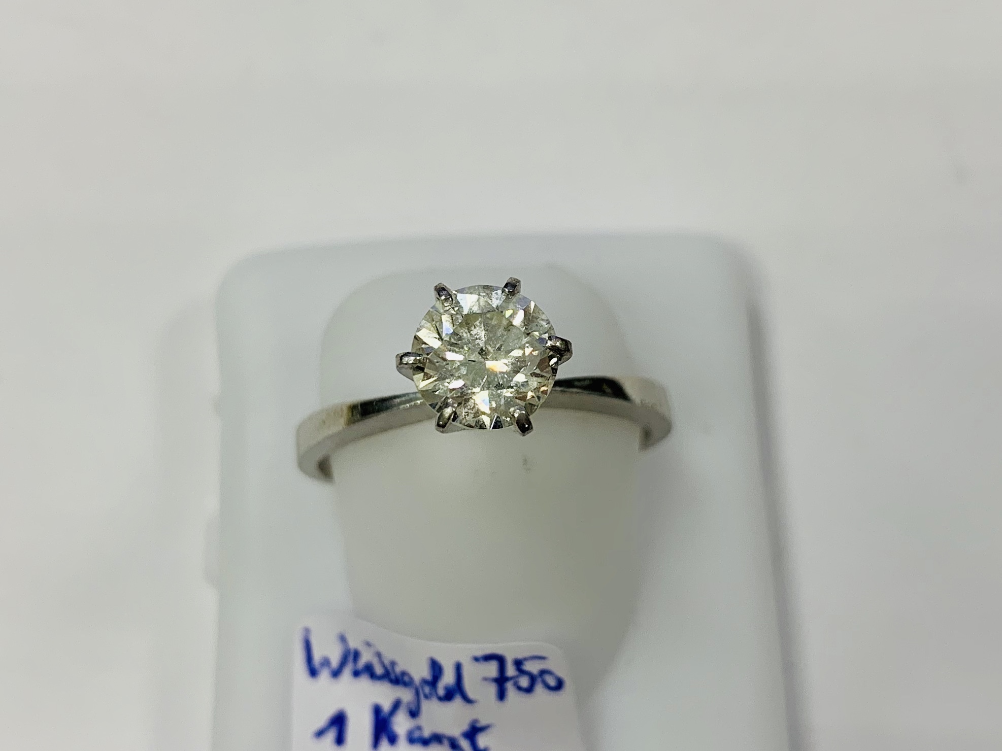 Ring, weissgold 750, mit Diamant 1Karat, 4g, Ringgröße 59 | MA-Shops