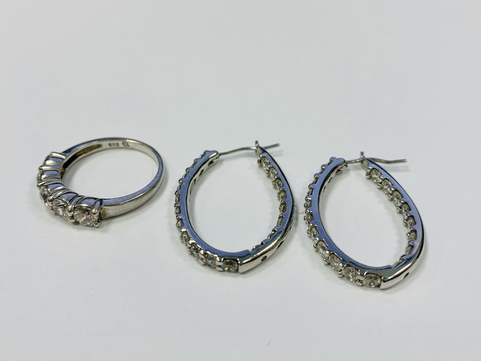 Ring und Ohrringe, Silber 925, 7,24g, Ringgröße 51 | MA-Shops