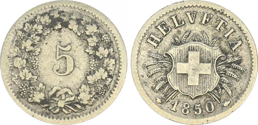 Schweiz 5 Rappen 1850 ss | MA-Shops