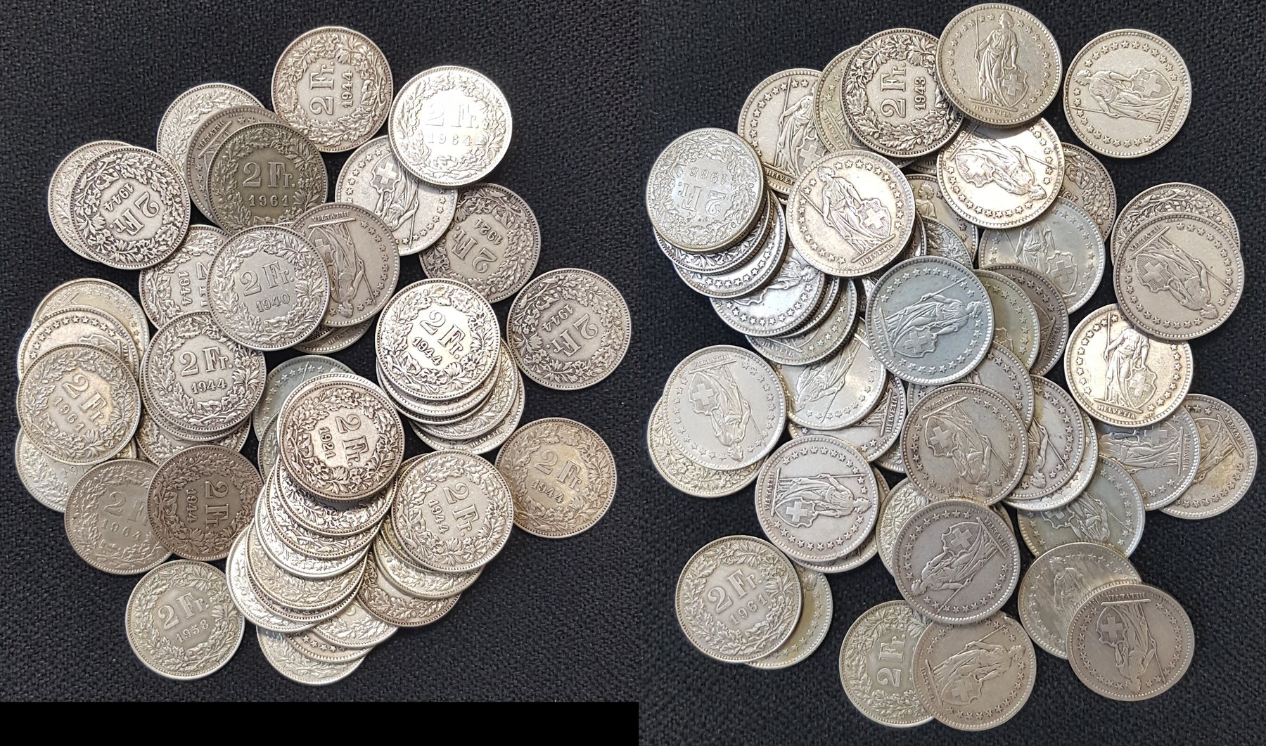 bis 1967 Schweiz 50x 2 Franken Silber verschiedene | MA-Shops