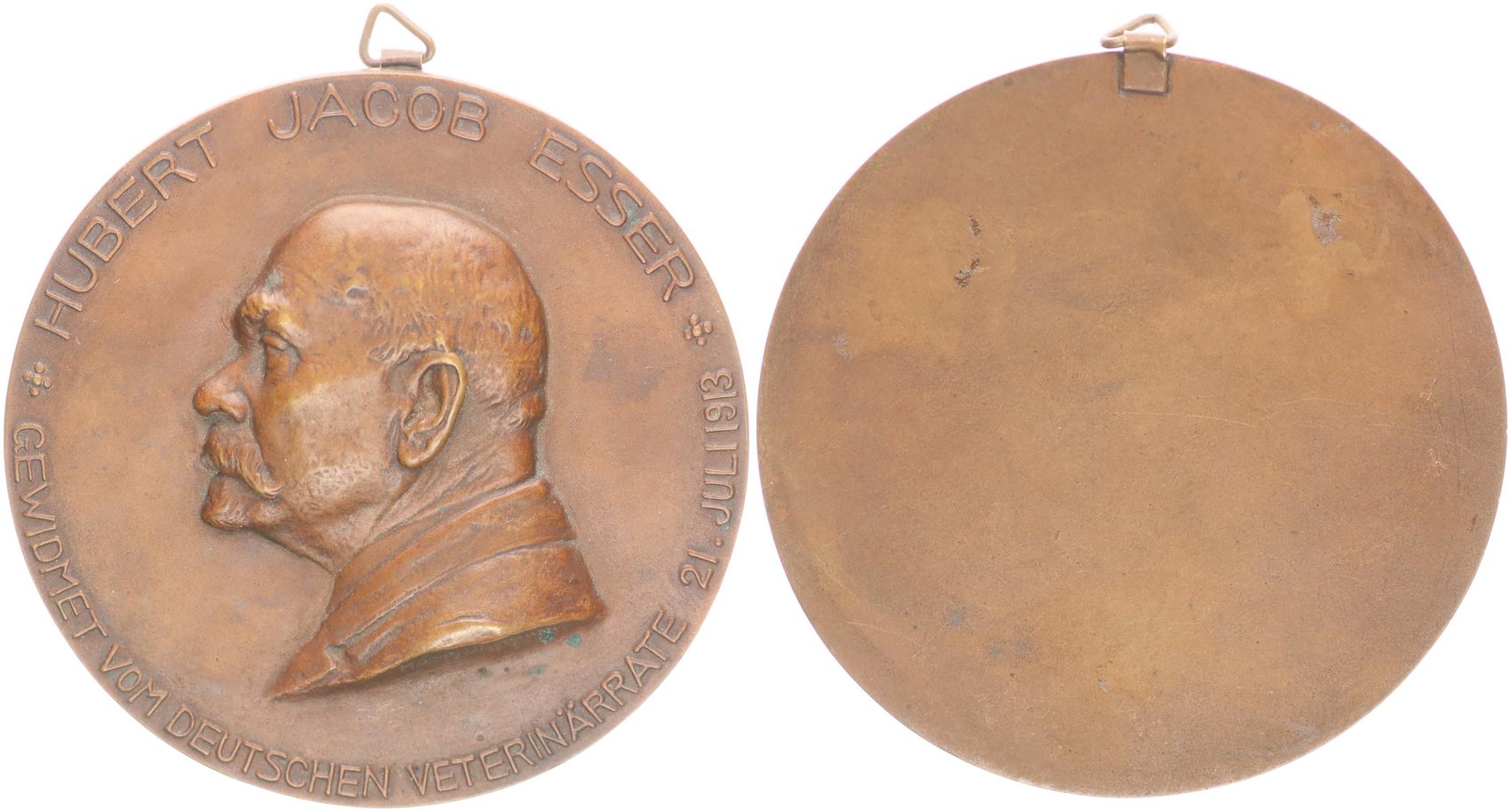 Kaiserreich 1913 Hans Dammann Bronzeplakette Hubert Jakob Esser ...