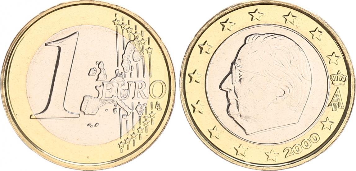 Belgien 1 Euro Kursmünze 2000 prägefrisch Selten ! Kleinstauflage ...