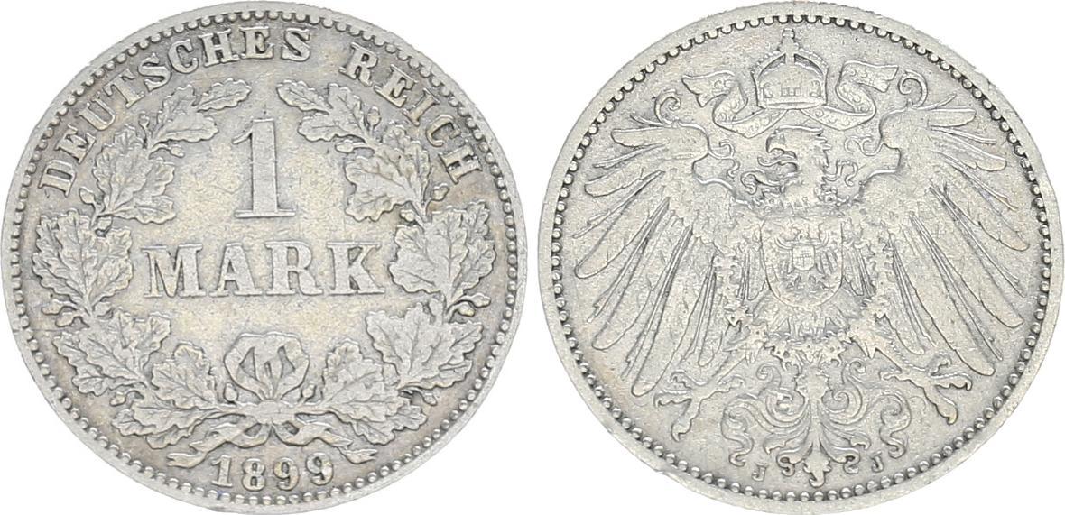 Deutschland / Kaiserreich 1 Mark 1899 J großer Adler ss | MA-Shops
