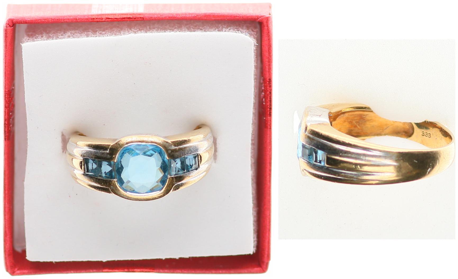 Ring, Gold 333, mit Blautopas, 6,6g, Ringgröße 60 | MA-Shops