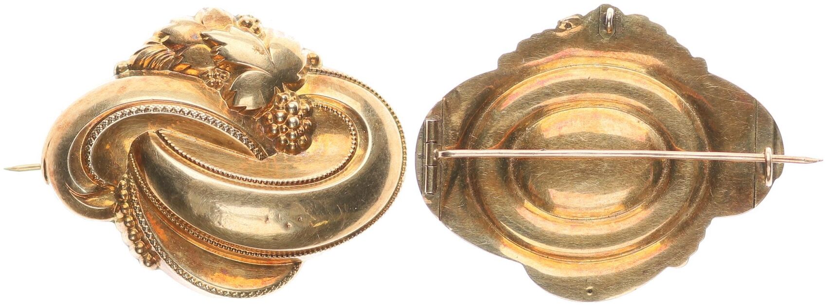 Brosche, Gold 585, innen gefüllt, 10g, ca. 4,5cm groß | MA-Shops