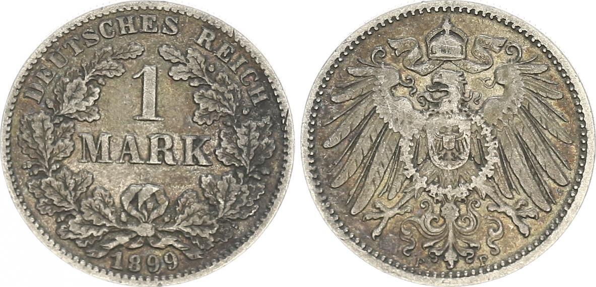 Deutschland / Kaiserreich 1 Mark 1899 F großer Adler ss | MA-Shops