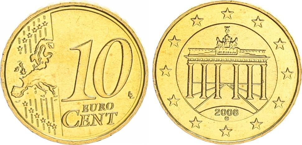 Deutschland 10 Cent 2008 G prägefrisch seltenes Jahr !!! | MA-Shops
