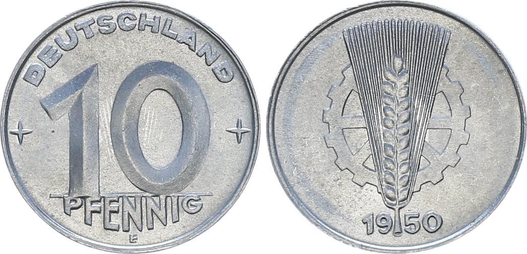 Deutsche Demokratische Republik - DDR 10 Pfennig mit Gutachten 10 ...