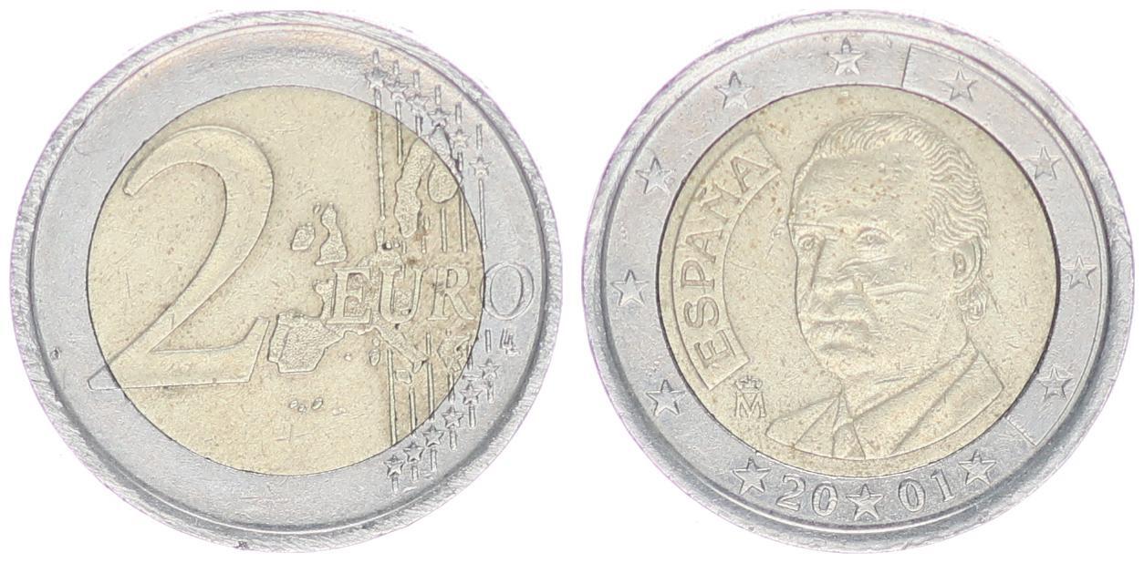 2 Euro Spanien 2001 Fehlpragung
