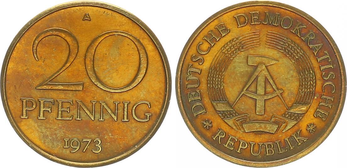 Deutschland - DDR DDR 20 Pfennig 1973 A vz-st, Patina | MA-Shops