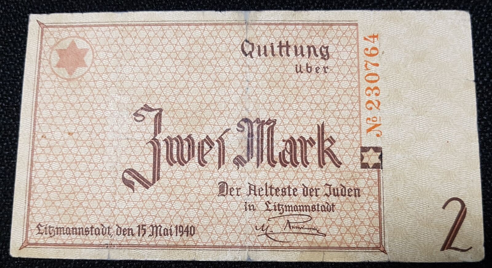 Deutschland / Polen / Getto Litzmannstadt 2 Mark Geldschein Getto ...