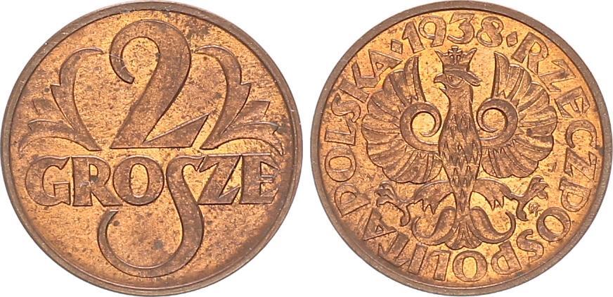 Polen 2 Groszy 1938 prägefrisch | MA-Shops