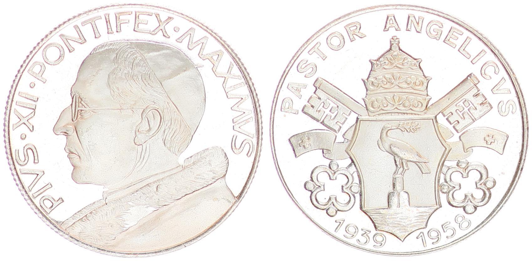 ITALIEN-Kirchenstaat Pius XII. 1939-1958. Medaille An.XIX/XX(1958) (v. 1958 Pius XII. 1939-1958 ...