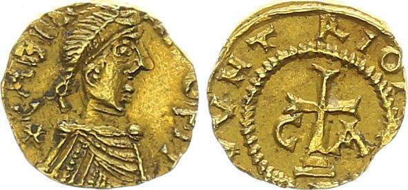 ohne Jahr (450-750) Frankreich - Merowinger Chalon-Sur-Saone Triens ...