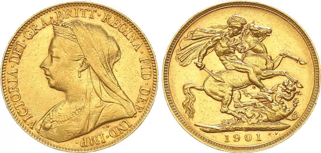 Großbritannien - Australien 1 Sovereign GB Sovereign 1901 P Perth ...