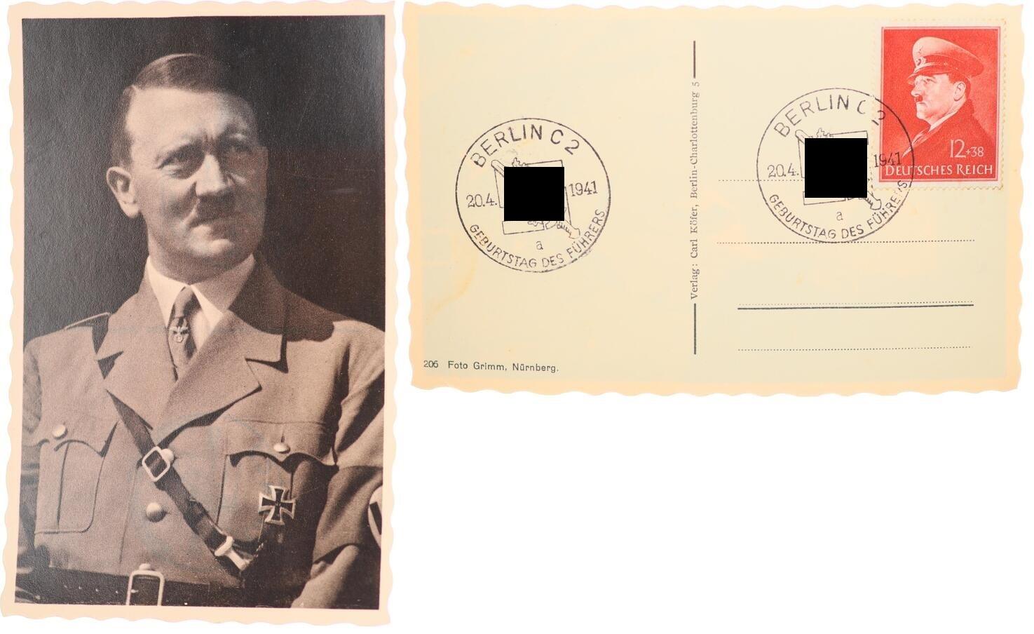3. Reich 1941 Postkarte Adolf Hitler mit Sonderstempel guter Zustand ...