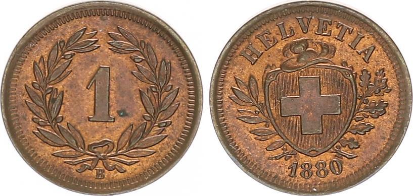 Schweiz 1 Rappen 1880 Bern prägefrisch | MA-Shops