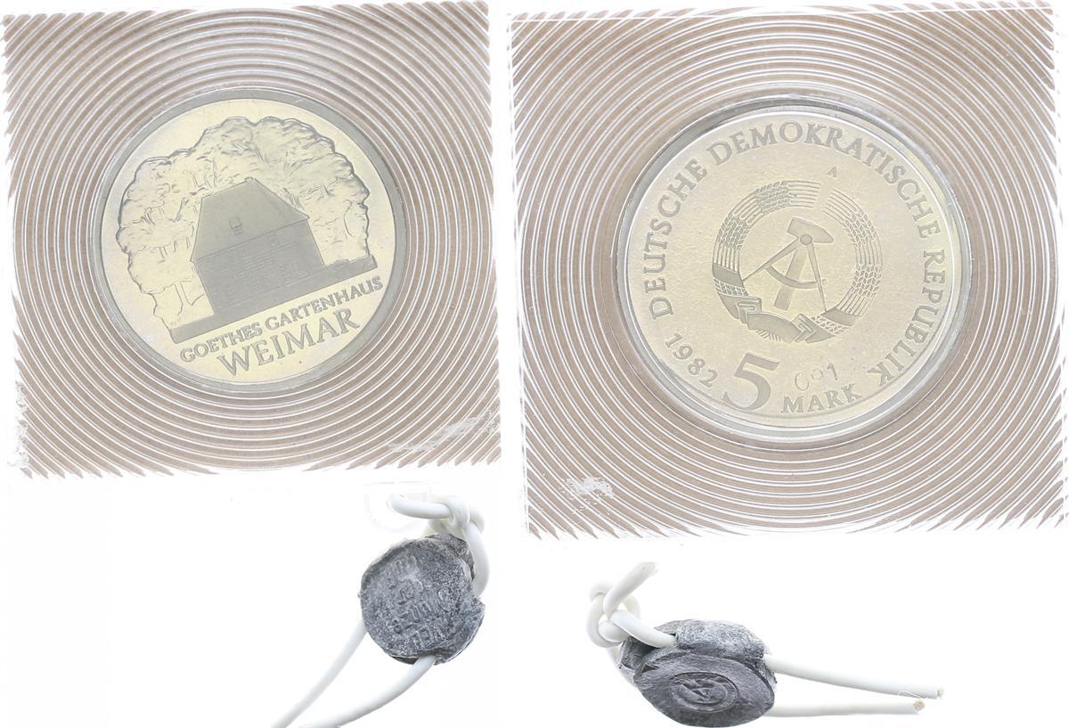 Deutschland / DDR 5 Mark Probe DDR 5 Mark 1982 Goethes Gartenhaus in ...