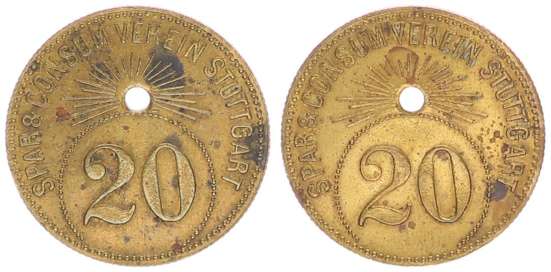 ohne Jahr Stuttgart, 20 Pfennig, Spar- & Consumverein ss-vz | MA-Shops