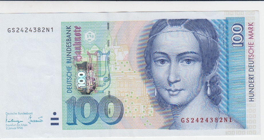 Deutschland 100 DM Banknote 1996 fast kassenfrisch | MA-Shops