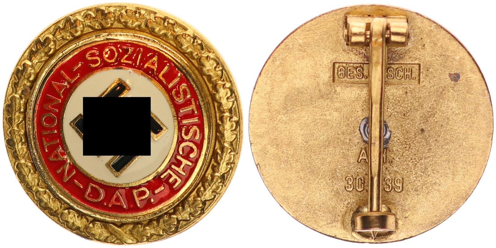 3. Reich Parteiabzeichen 30.1.1939 Goldenes Ehrenzeichen der NSDAP sehr ...