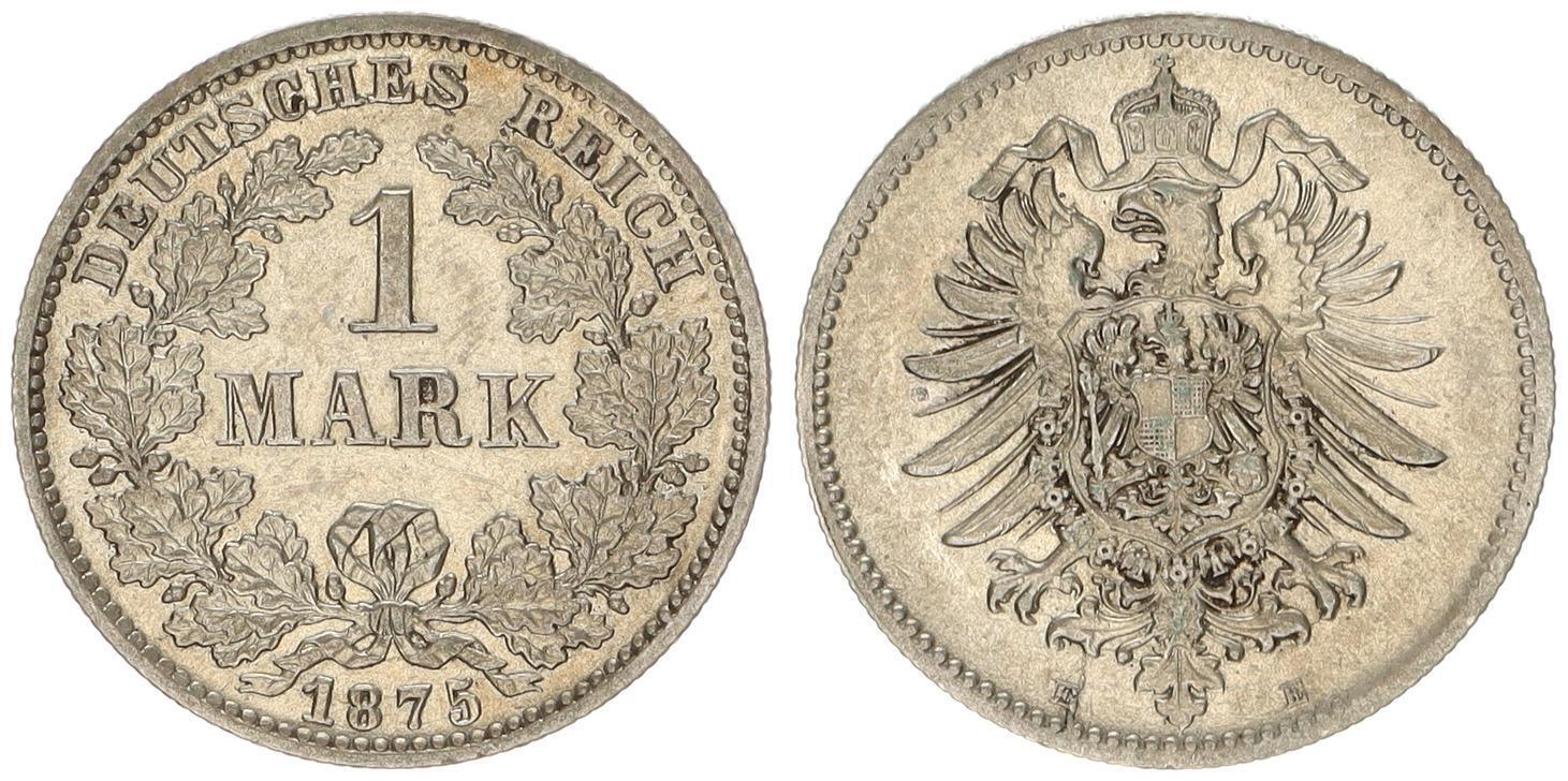 Deutsches Kaiserreich 1875 E Kaiserreich 1 Mark Kursmünze J. 9 ss-vz ...