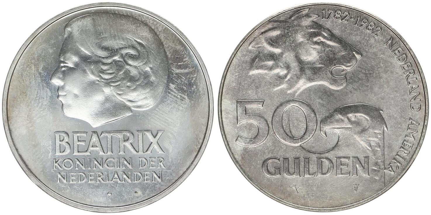 Niederlande 50 Gulden 1982 200th Anniversary of Dutch-American ...