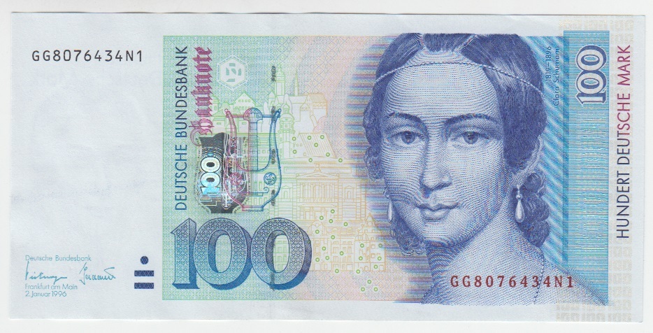 Deutschland 100 DM Banknote 1996 fast kassenfrisch | MA-Shops
