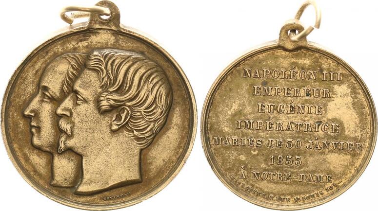 Frankreich/ Napoleon III. 1853 Valenciennes-Medaille / Token der Inka ...