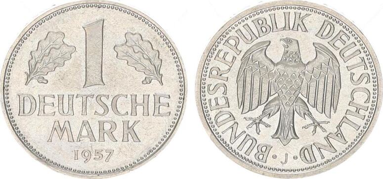 Deutschland 1957 J 1 Mark vz-st/prfr. | MA-Shops