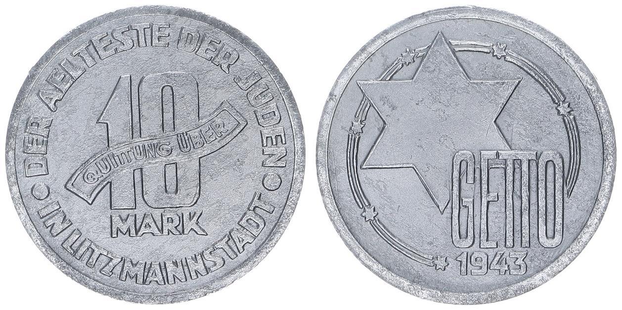 Deutschland / Polen / Getto Litzmannstadt 10 Mark (mit Echtheitszertifikat) Getto Litzmannstadt ...