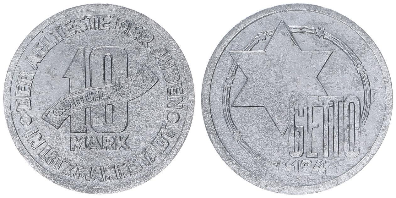 Deutschland / Polen / Getto Litzmannstadt 10 Mark (mit Echtheitszertifikat) Getto Litzmannstadt ...