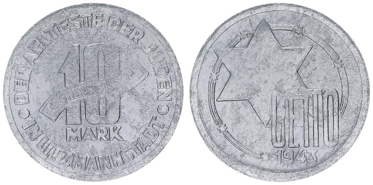Deutschland / Polen / Getto Litzmannstadt 10 Mark (mit Echtheitszertifikat) Getto Litzmannstadt ...