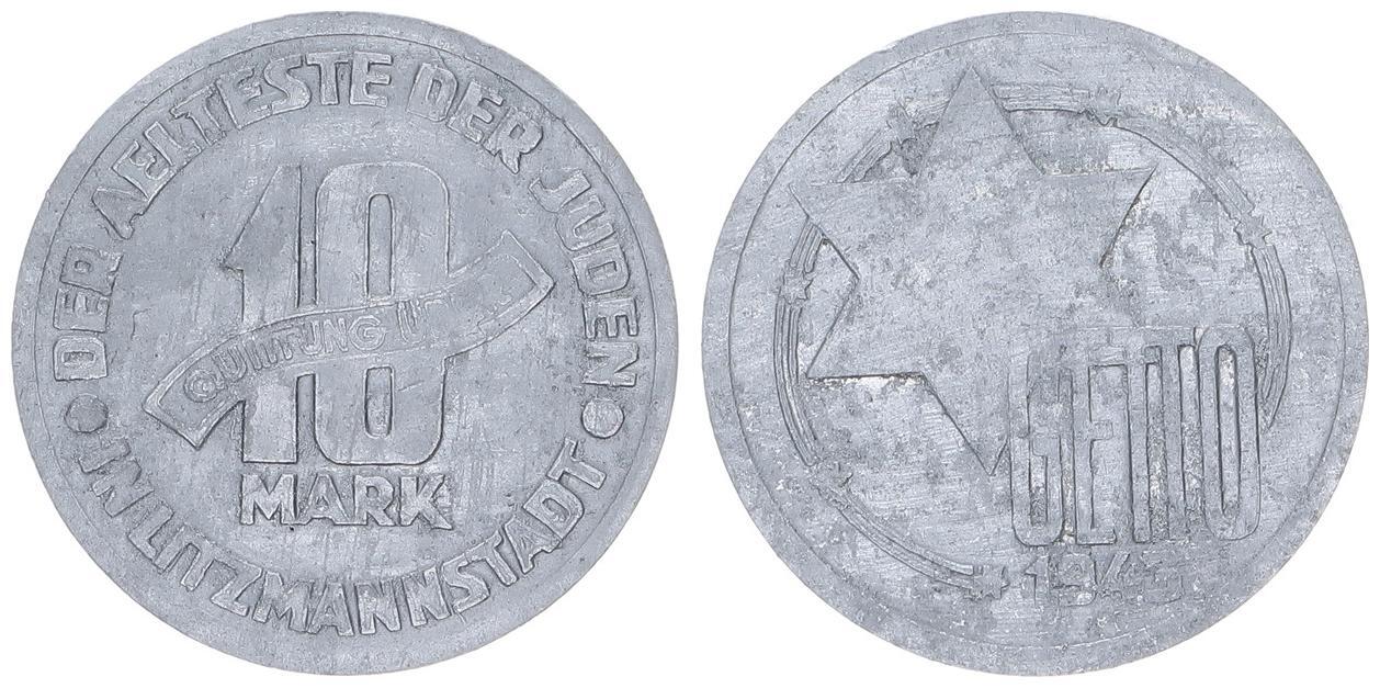 Deutschland / Polen / Getto Litzmannstadt 10 Mark (mit Echtheitszertifikat) Getto Litzmannstadt ...