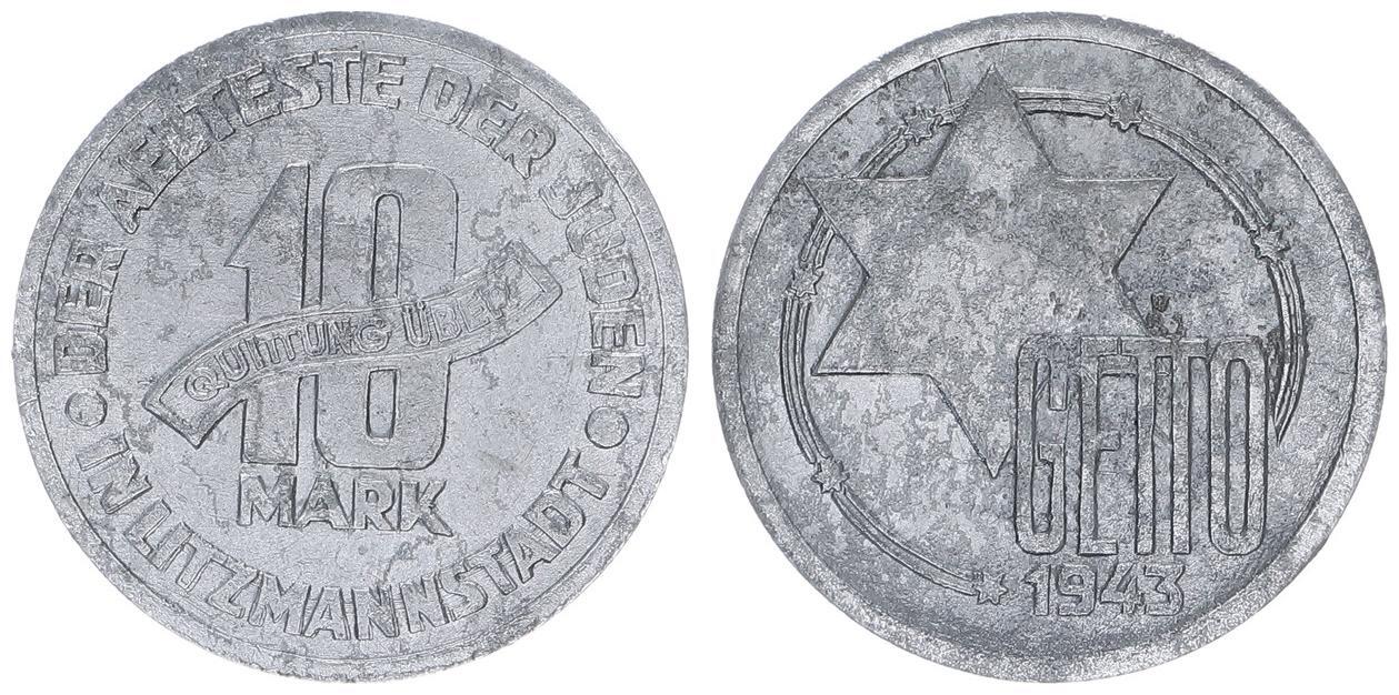 Deutschland / Polen / Getto Litzmannstadt 10 Mark (mit Echtheitszertifikat) Getto Litzmannstadt ...
