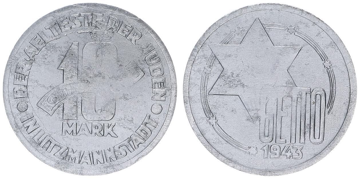 Deutschland / Polen / Getto Litzmannstadt 10 Mark (mit Echtheitszertifikat) Getto Litzmannstadt ...