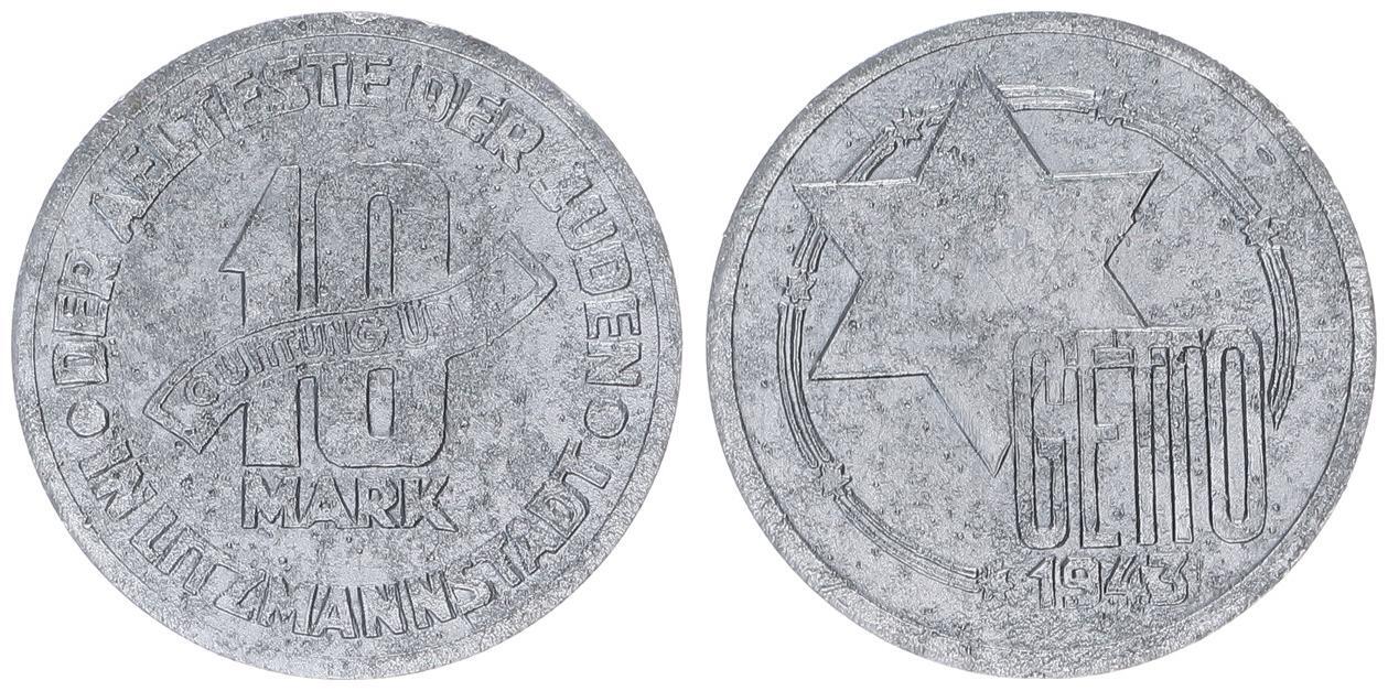 Deutschland / Polen / Getto Litzmannstadt 10 Mark (mit Echtheitszertifikat) Getto Litzmannstadt ...