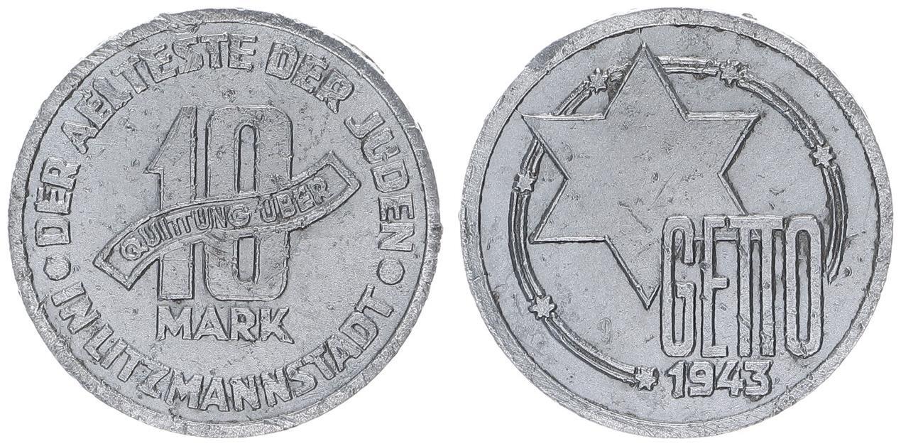 Deutschland / Polen / Getto Litzmannstadt 10 Mark (mit Echtheitszertifikat) Getto Litzmannstadt ...