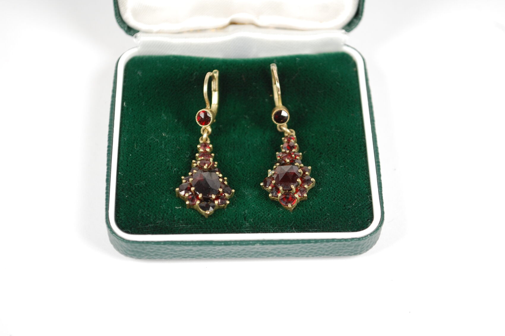 Granatstein Schmuckset, Silber oder Tombak vergoldet, 49,24g | MA-Shops