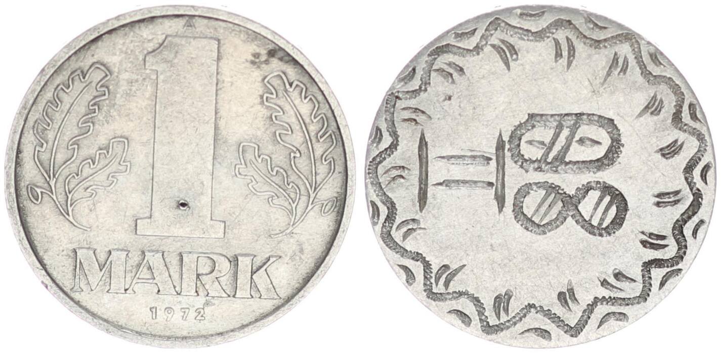 1 Mark / Wertmarke Deutschland - DDR, 1 Mark, 1972 - zur Wertmarke ...