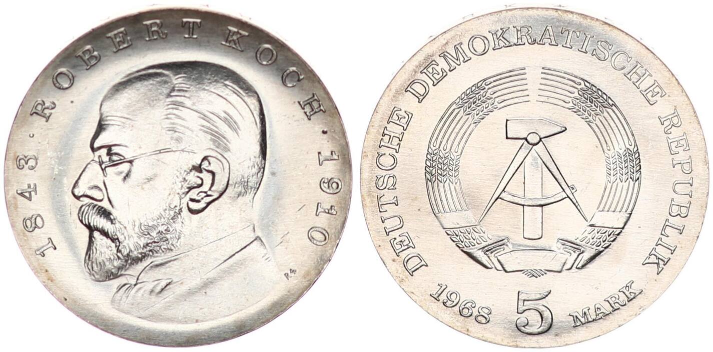 Deutschland - DDR 5 Mark 1968 Robert Koch - Deutsche Demokratische ...