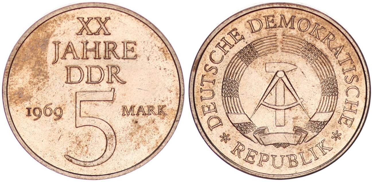 Deutschland - DDR 1969 5 Mark 1969 - 20 Jahre DDR - Deutsche ...