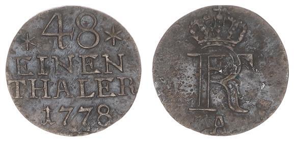 Brandenburg Preußen Altdeutschland 1778 A Preußen 1/48 Taler Friedrich ...