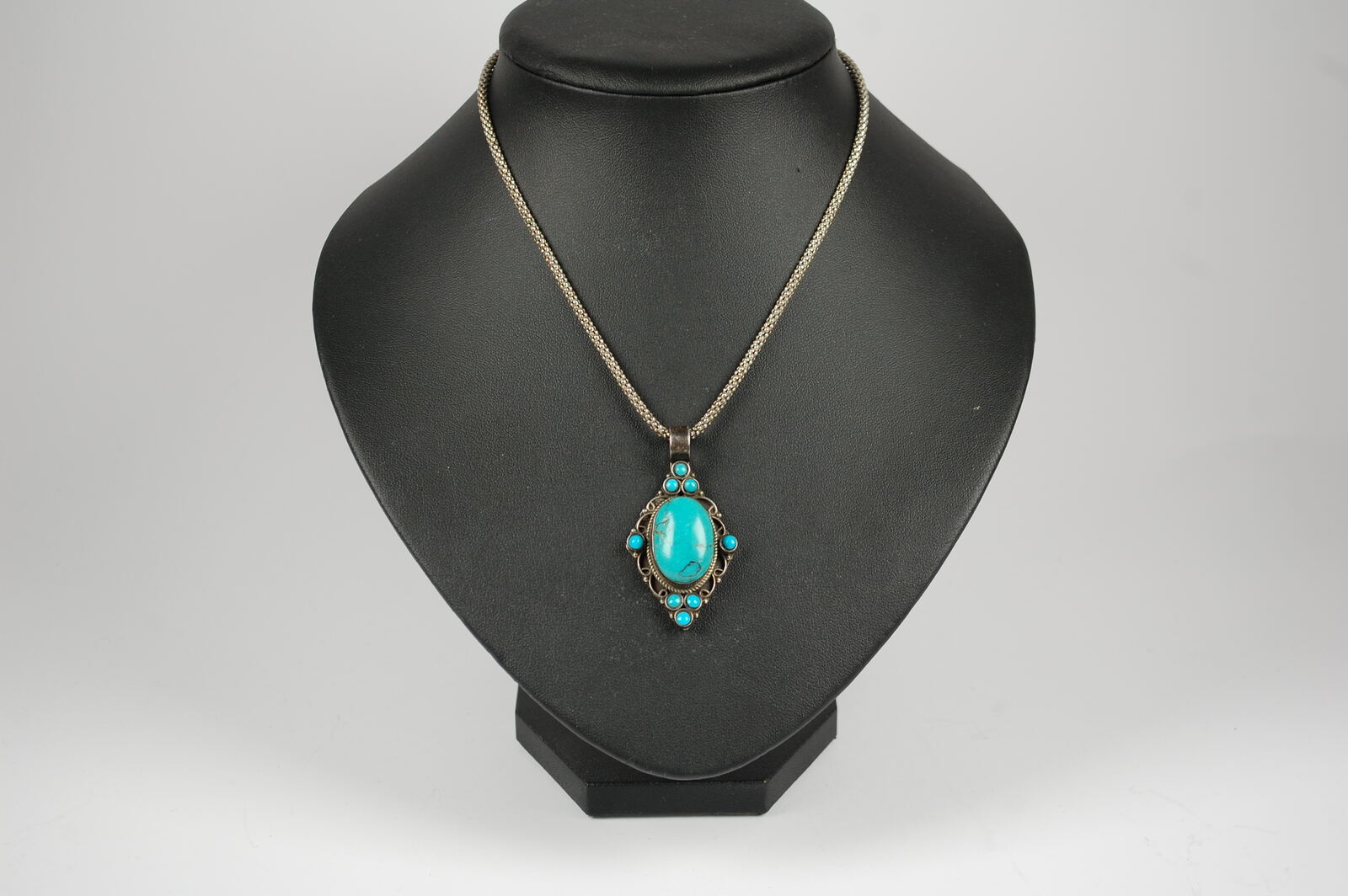 Kette mit Türkis und 925 Silber, 21,23g, 48cm lang | MA-Shops