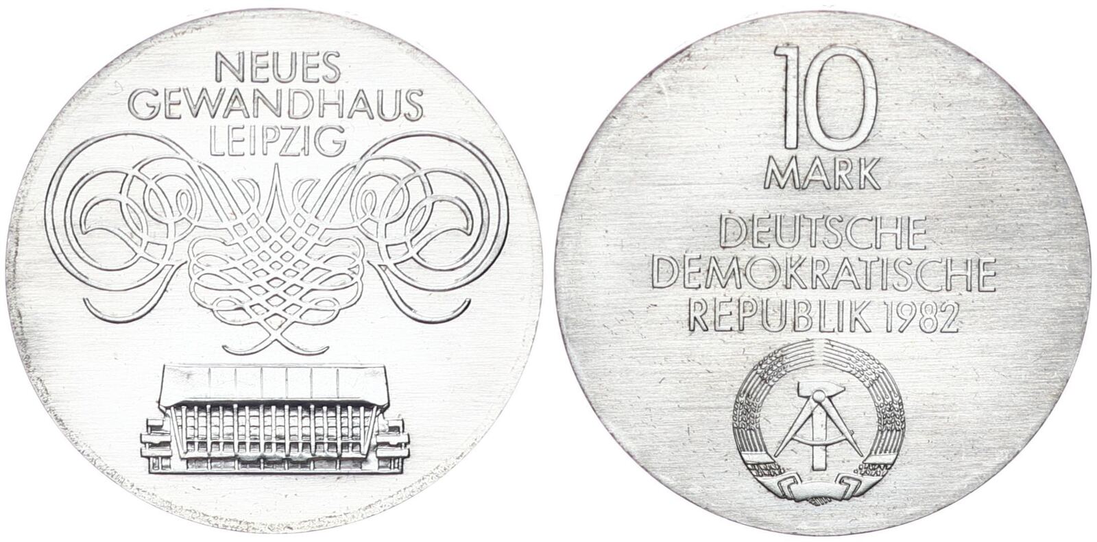 Deutschland - DDR DDR 10 Mark 1982 Gewandhaus Leipzig - Deutsche ...