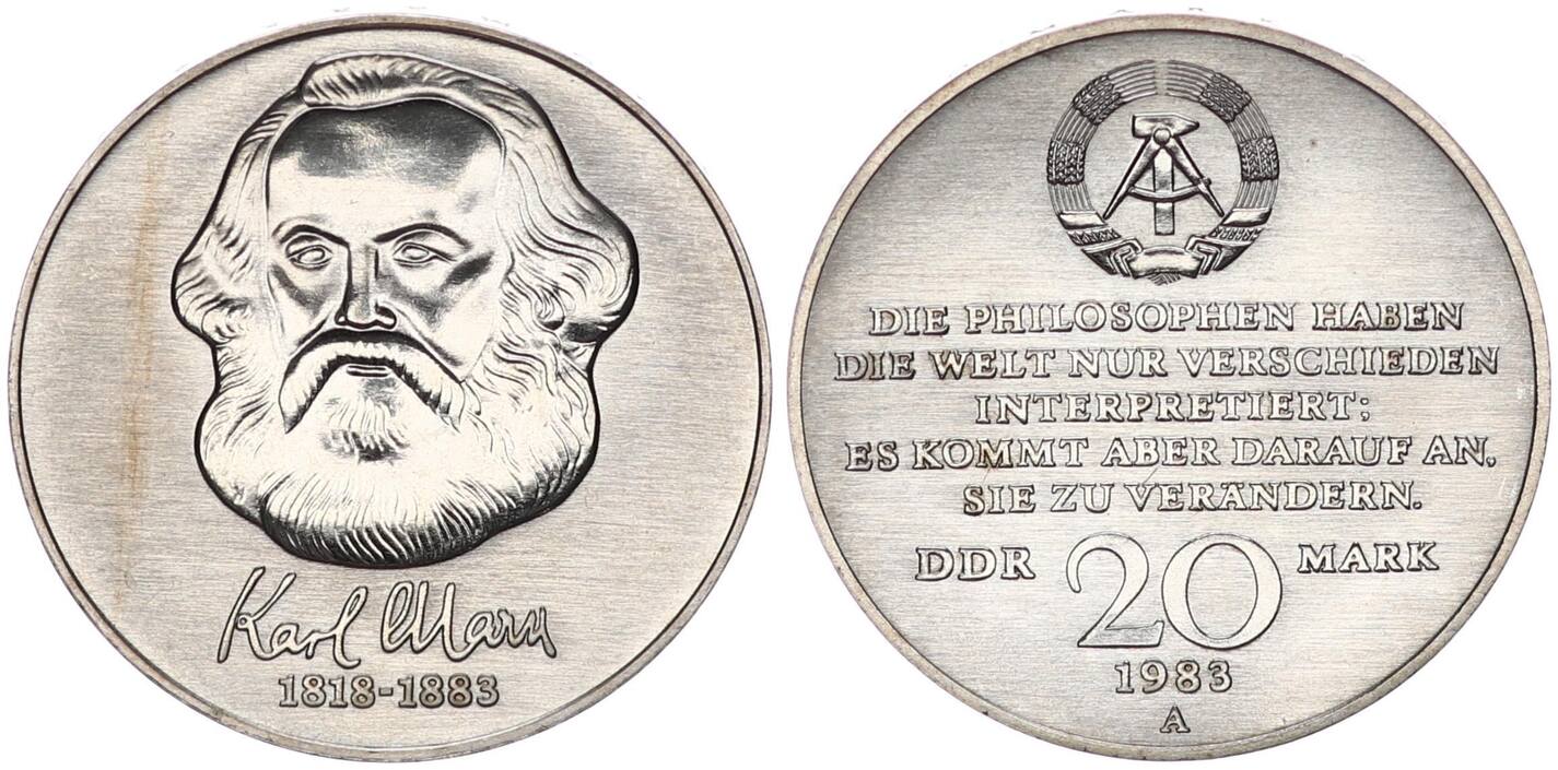 Deutschland - DDR 20 Mark 1983 Karl Marx 100. Todestag - Deutsche ...