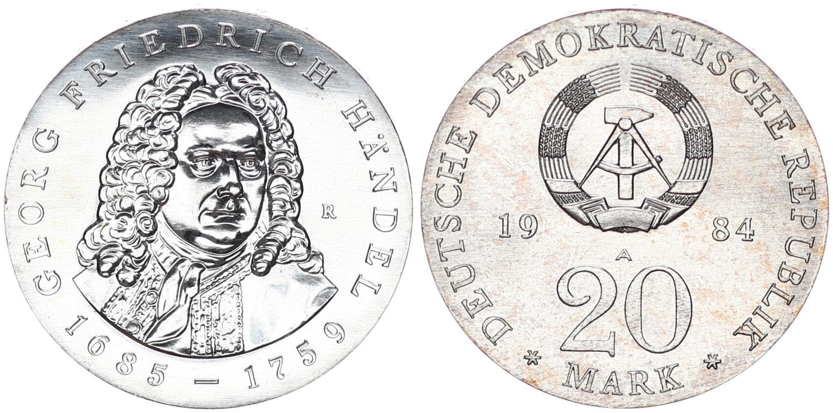 Deutschland - DDR 20 Mark 1984 Georg Friedrich Händel - Deutsche ...