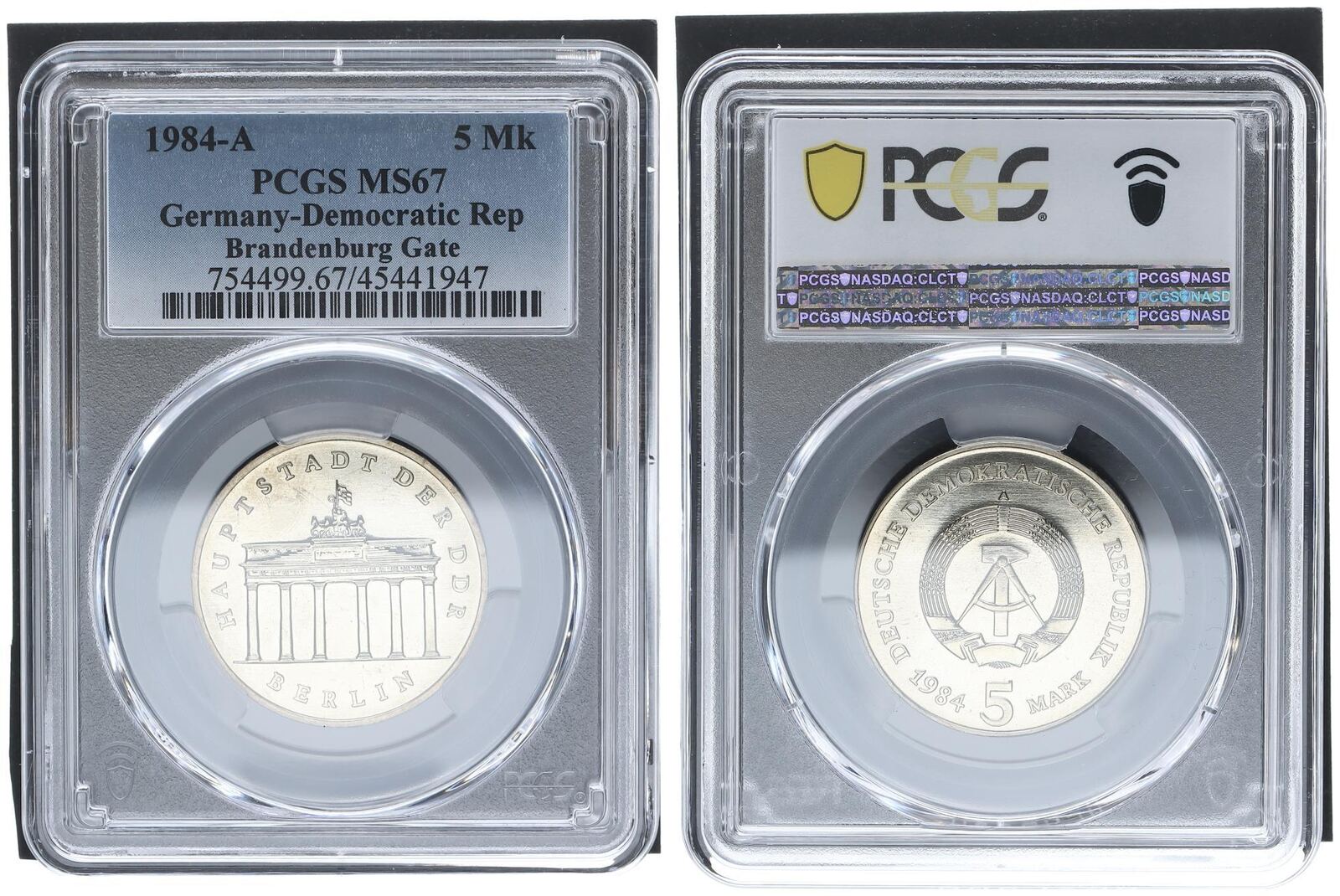 Germany-Democratic Rep 1984-A DDR 5 Mark Brandenburger Tor 1984 A ...