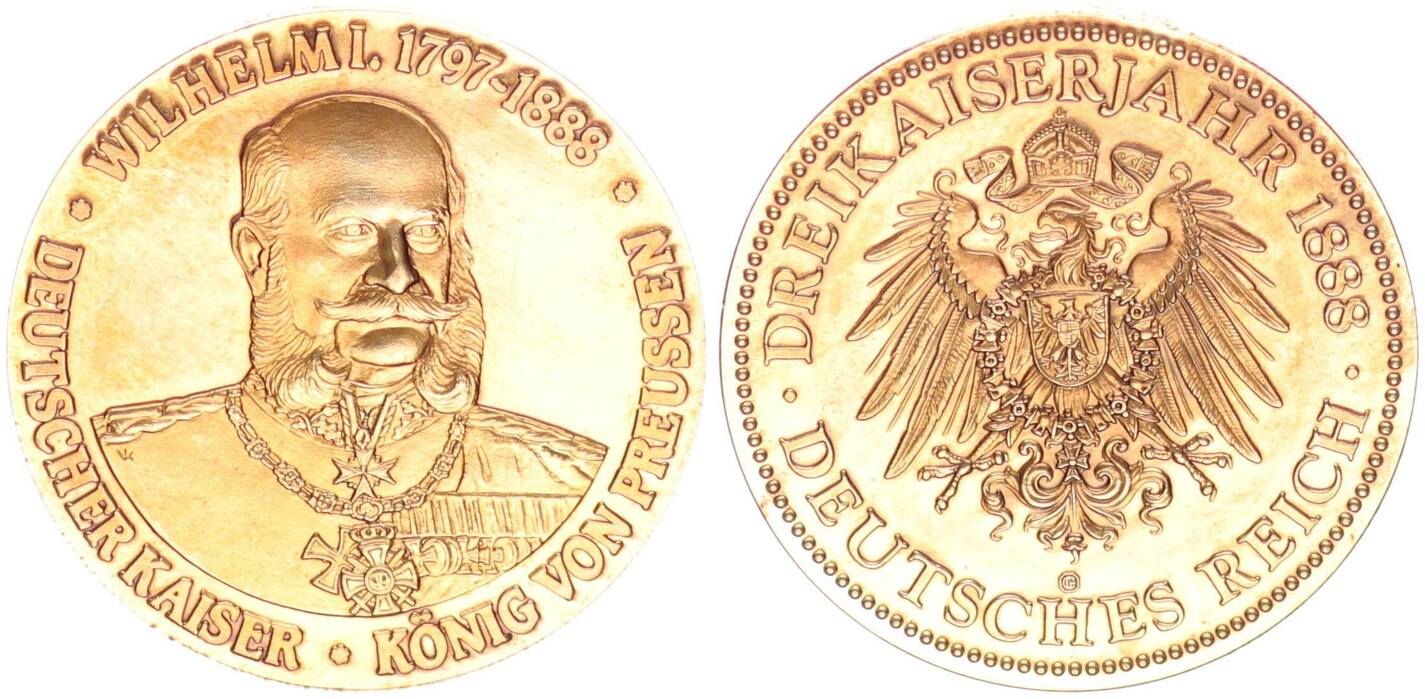 Kaiserreich / Preussen Medaille WILHELM I. 1797-1888 KÖNIG VON PREUSSEN ...