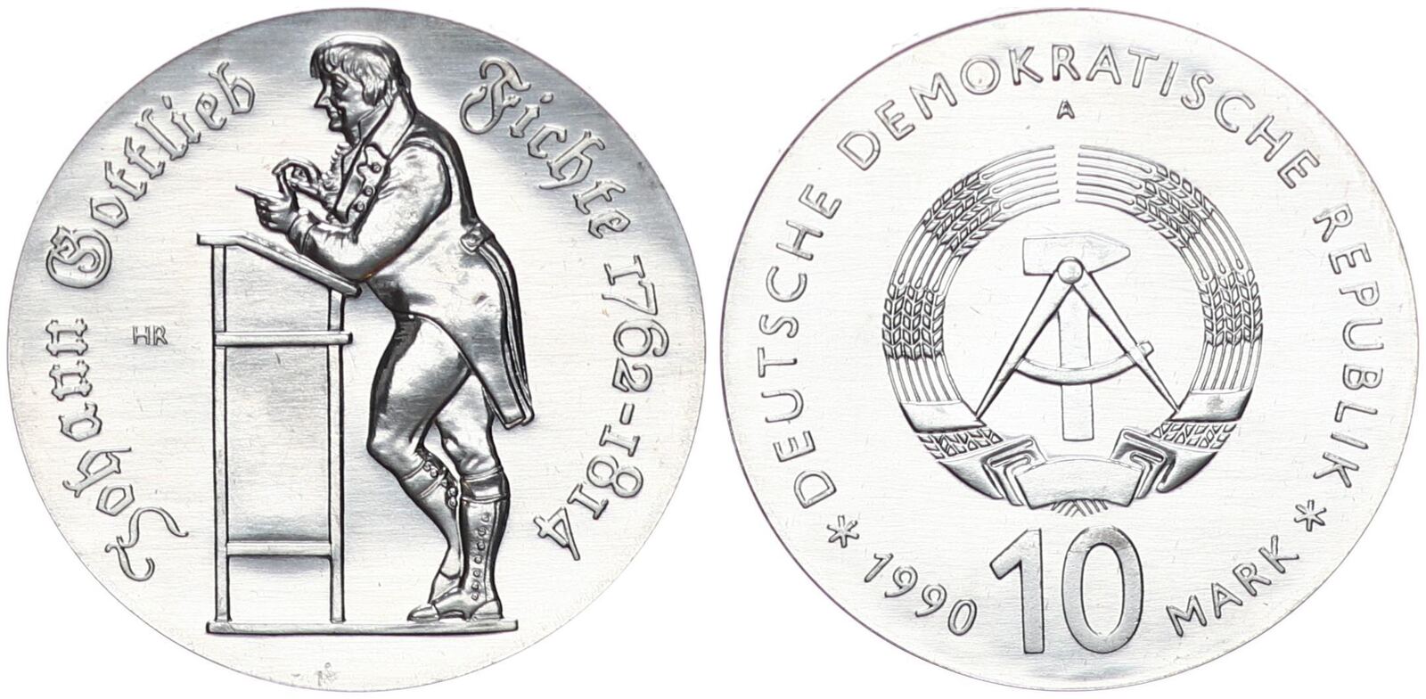 Deutschland - DDR DDR 10 Mark 1990 Johann Gottlieb Fichte - Deutsche ...